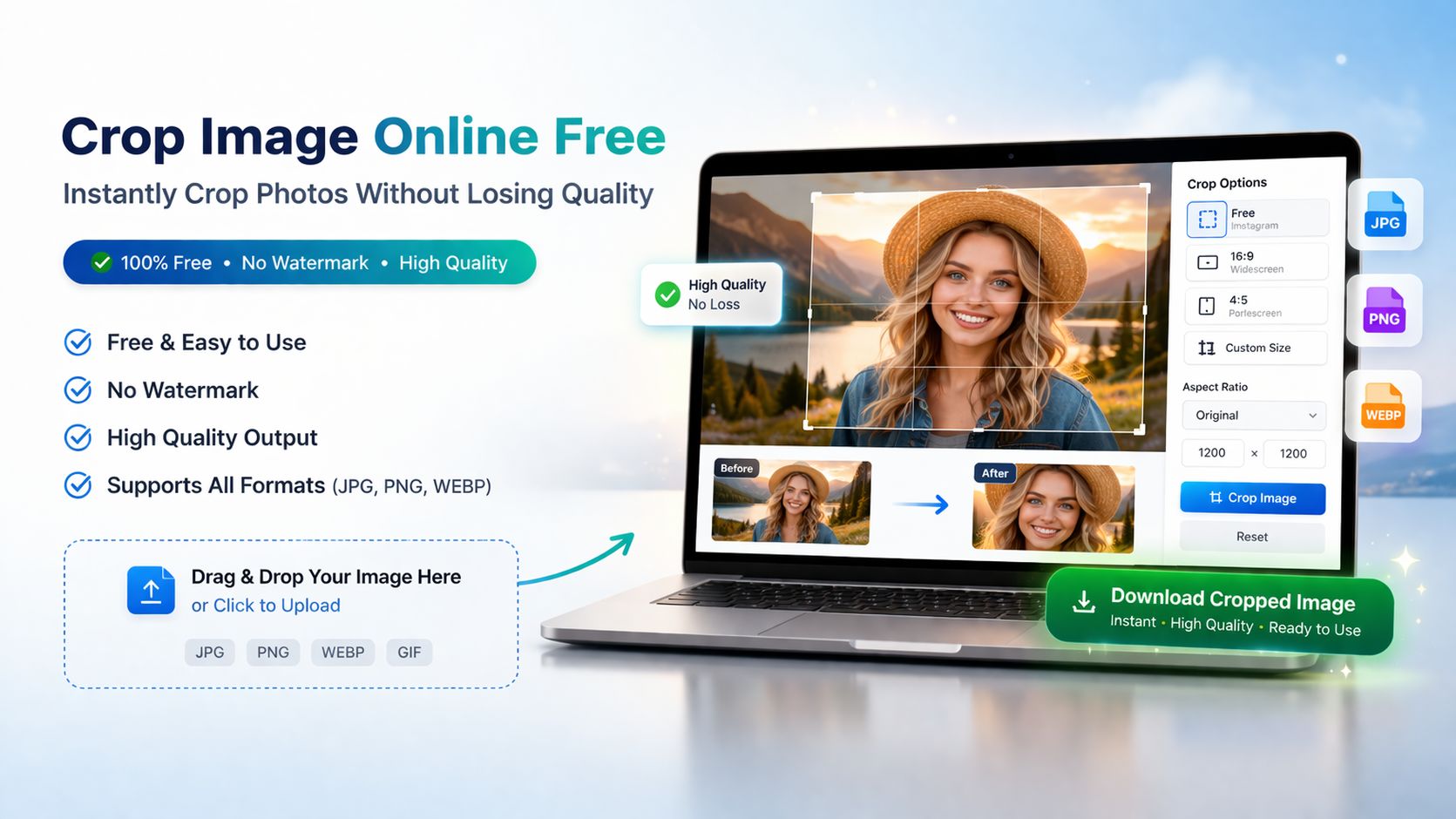 Crop Image Online Free – Fast & Easy Photo Crop Tool
